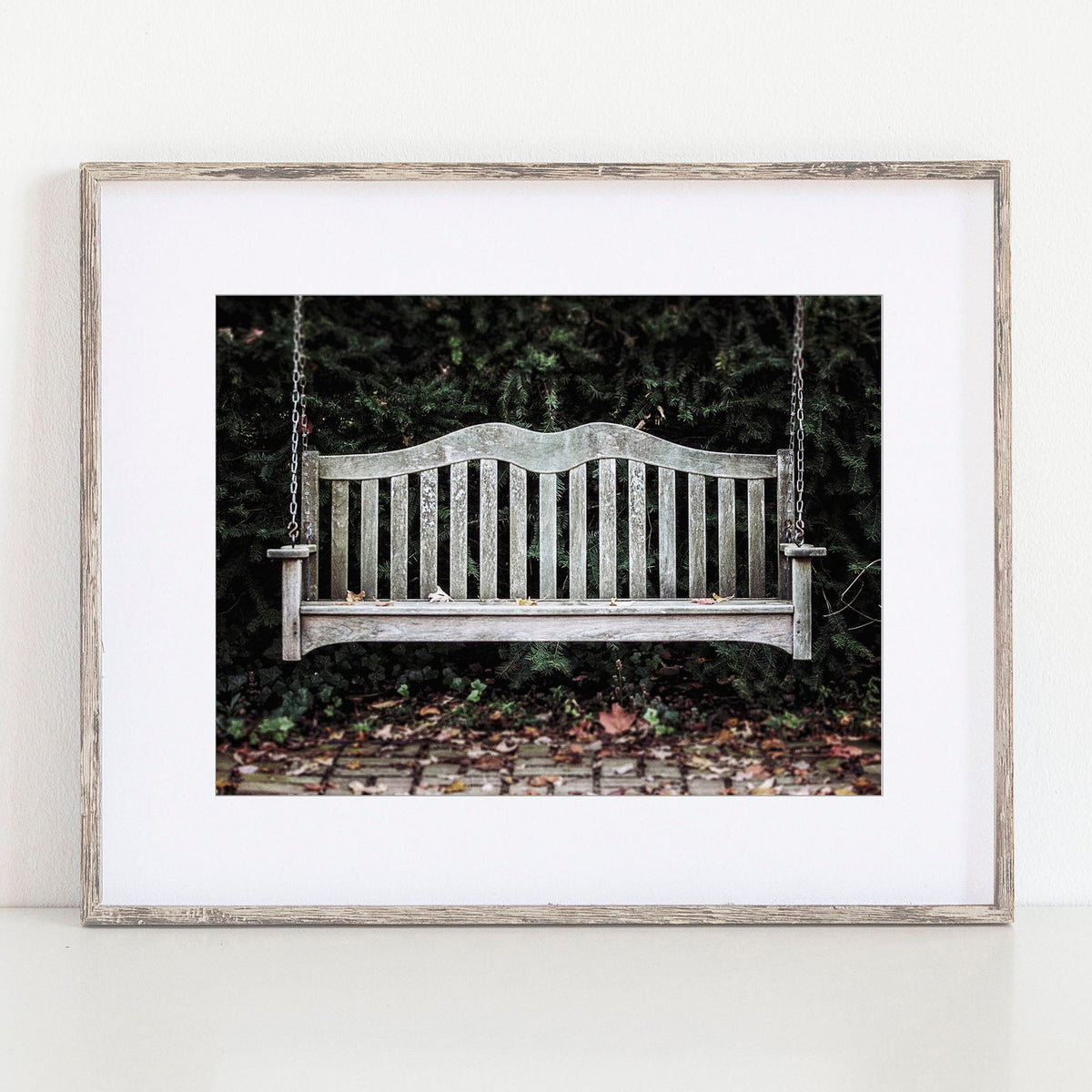 Vintage Wall Art - Peaceful Grey Bench Print - Lisa Russo Fine Art