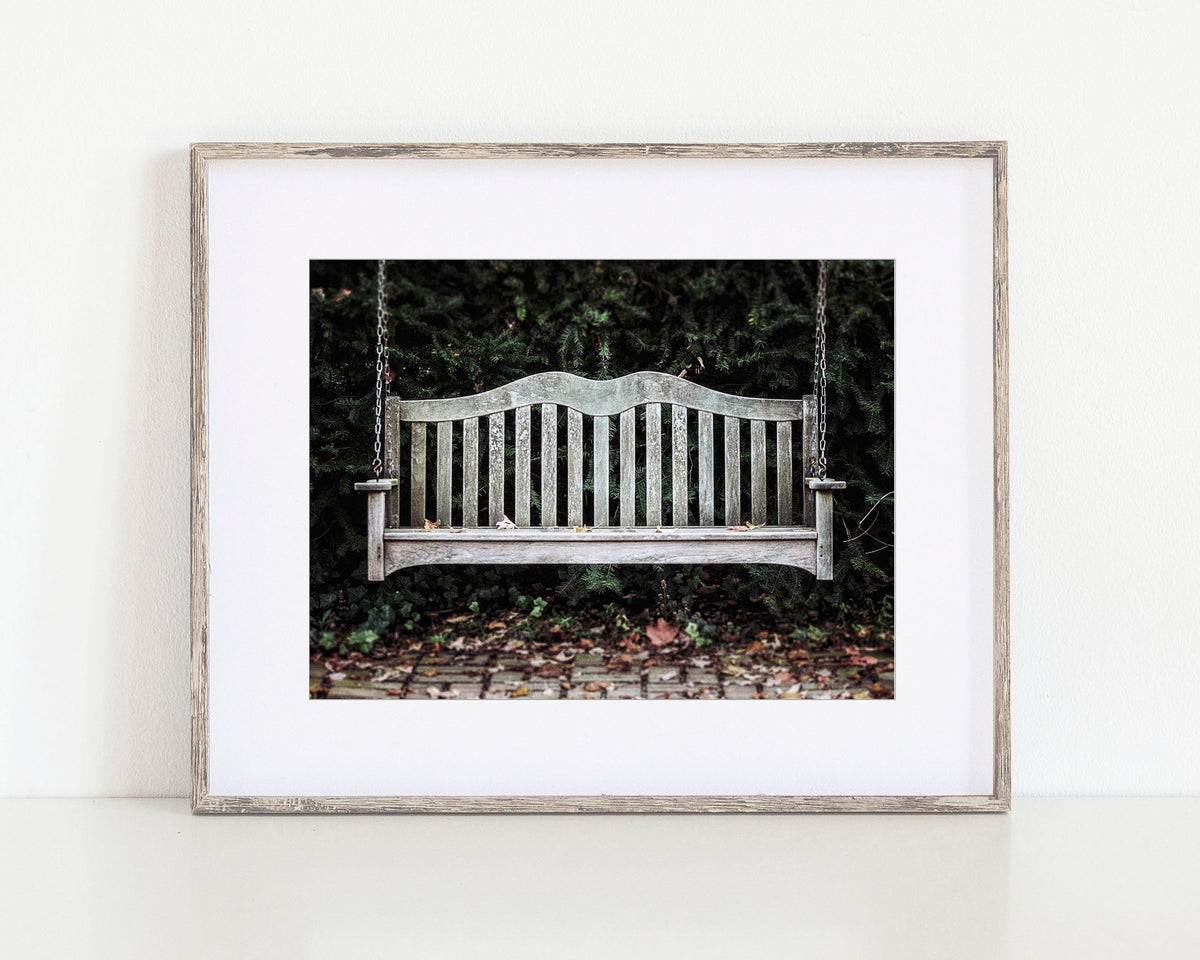 Vintage Wall Art | Peaceful Grey Bench Print | Lisa Russo Fine Art