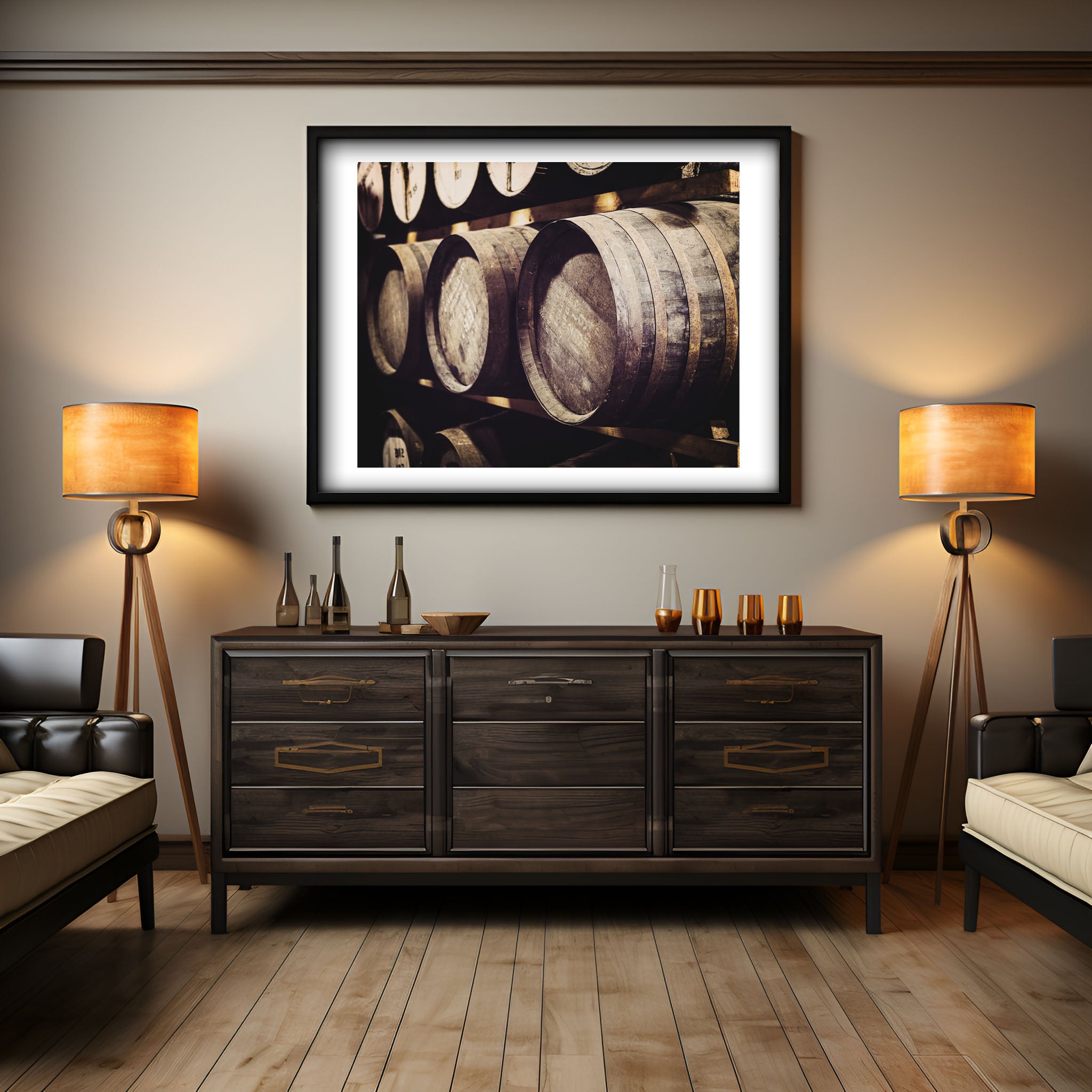 Whisky Barrel Wall Art – Scotland Print or Canvas for Bar Decor - Lisa ...
